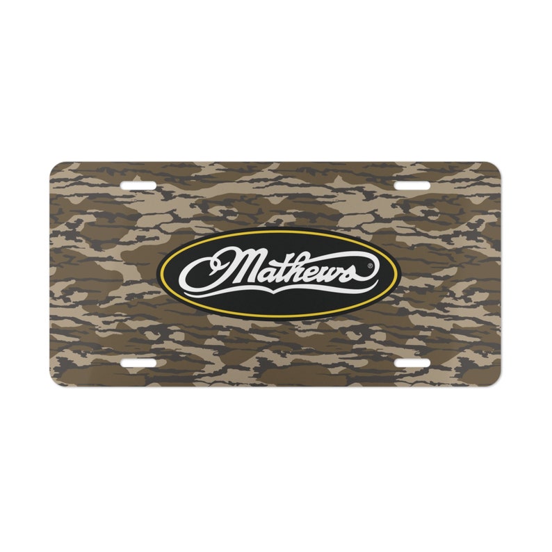 Custom Vanity Plate Tag With Matthews Archery and Bottomland Camo - Etsy