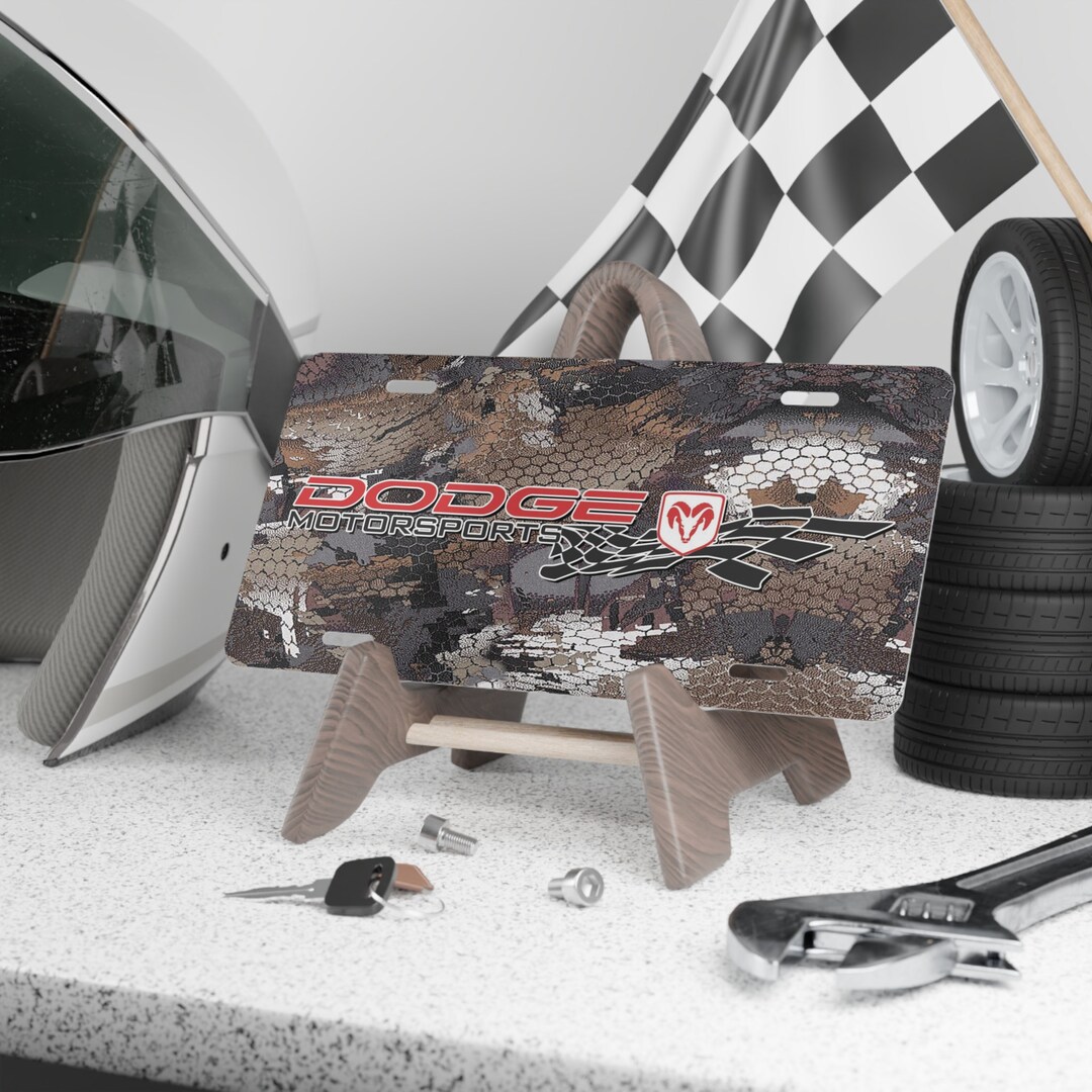 Custom Vanity Plate Tag With Sitka Optifade Timber and Dodge Logo - Etsy