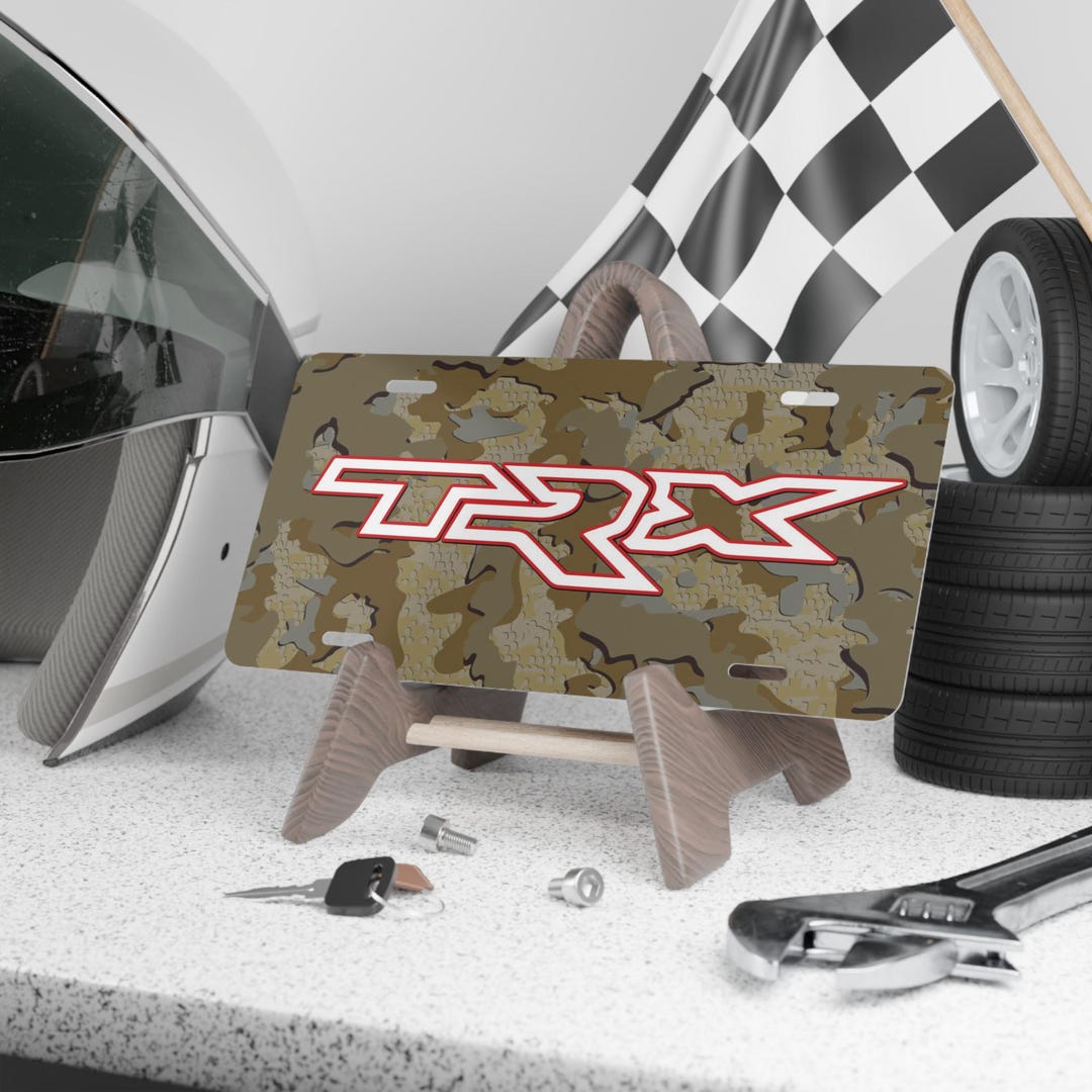 Custom Vanity Plate Tag With TRX and Camo - Etsy