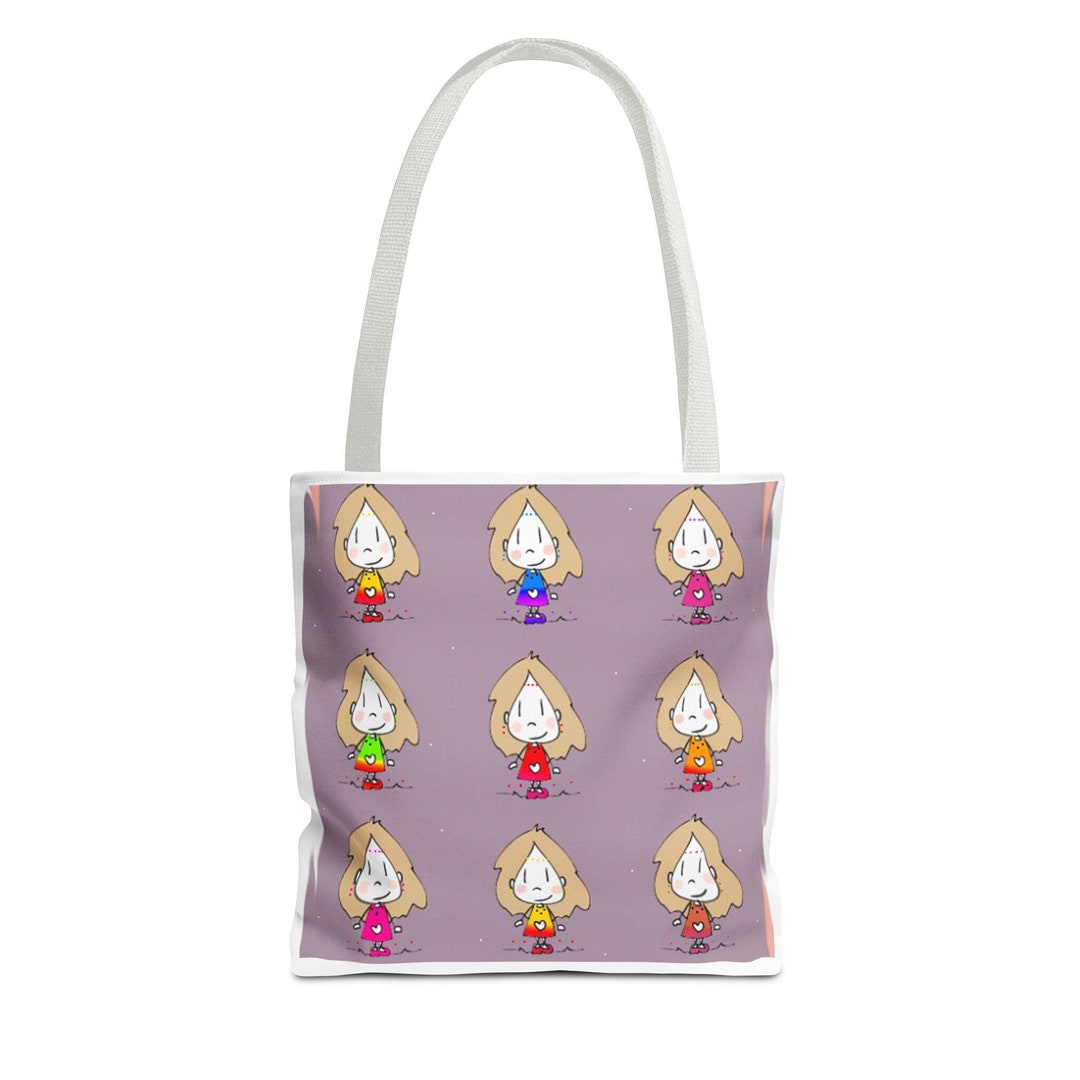 Cute Girls Illustrated Tote Bag Cartoon Girl Tote Bag Multiple Sizes ...