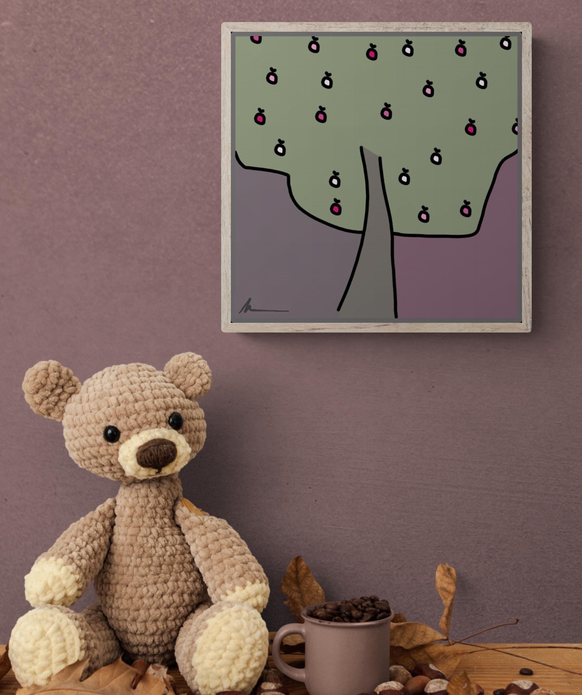 Fruit Tree Poster for Nursery Room | Fruit Tree Art Print | Whimsical ...