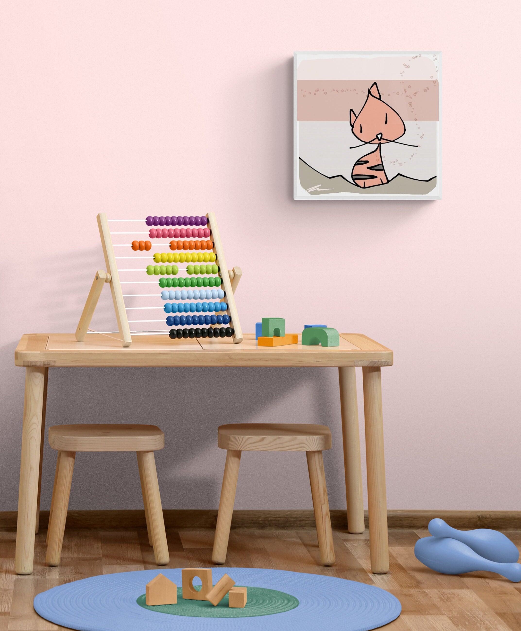 Cute Kitten Poster for Nursery Room Nursery Cat Print Kitten Nursery ...