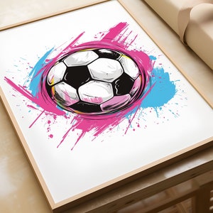 Set of 3 Football Wall Art Prints, Personalised Football Prints, Girls ...