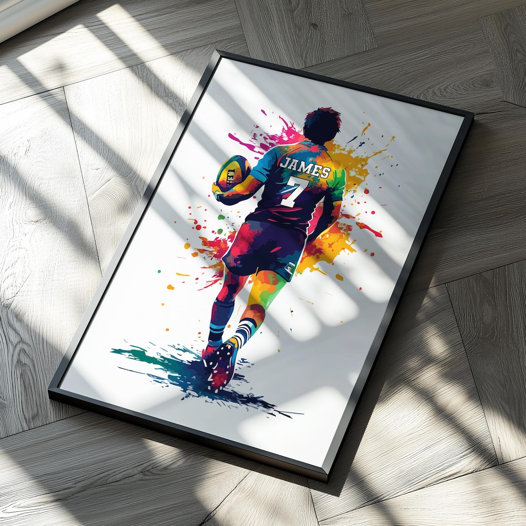 Personalised Rugby Wall Art Print Rugby Prints for Boys Bedroom Decor ...
