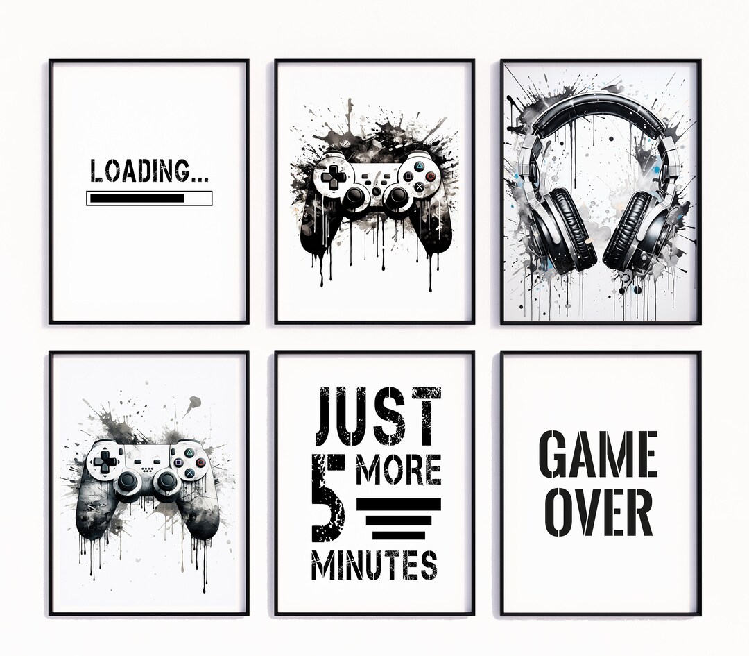 Gaming Print, Black and White Gaming Posters, Gaming Wall Art, Gift for ...