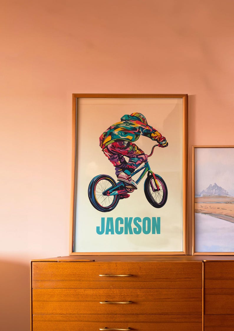BMX Print, BMX Wall Art, Boys Bedroom Decor, Rider Wall Art, BMX Poster ...