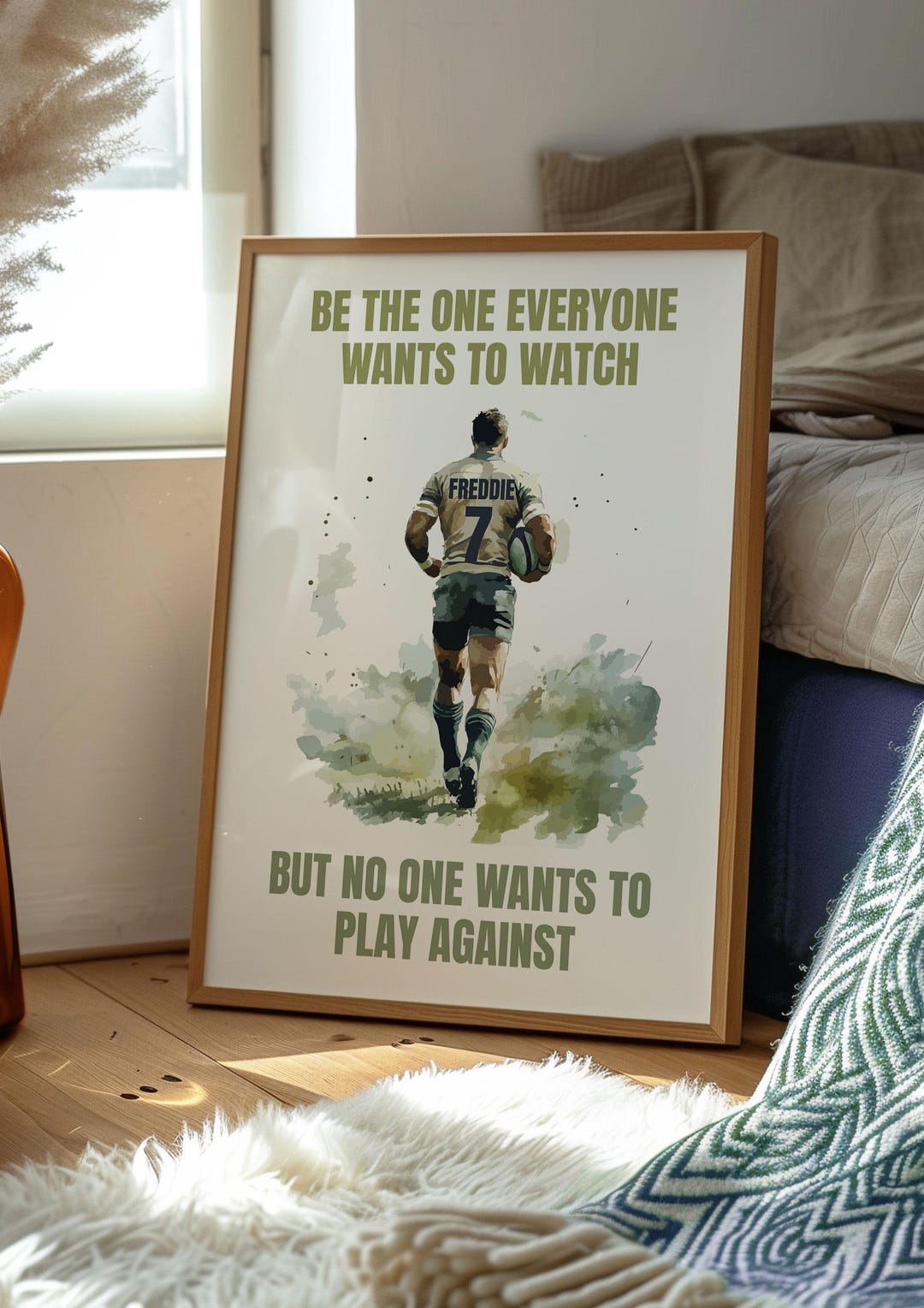 Personalised Rugby Wall Art Print, Personalised Rugby Poster Boys ...