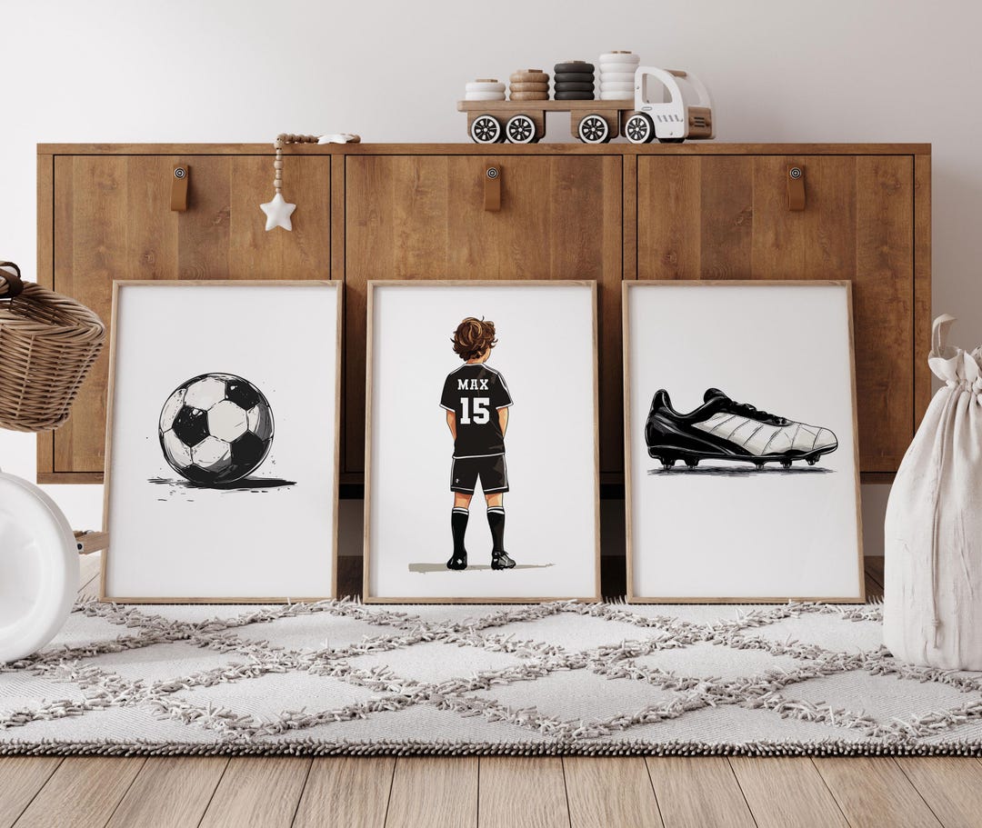 Personalised Football Wall Art Prints, Personalised Football Prints ...