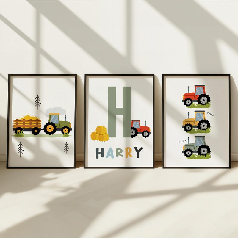 Kids Toddler Prints Tractor - Etsy UK