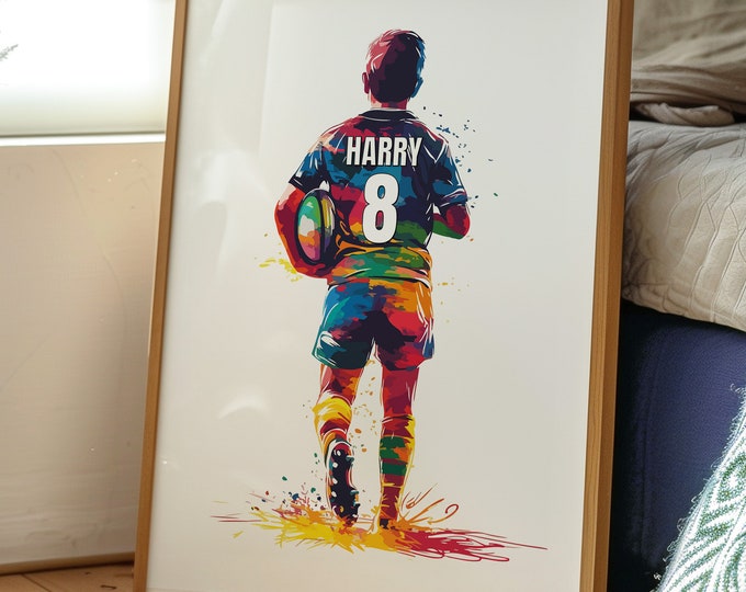Rugby Prints, Rugby Wall Art Set of 3, Gift for Boys, Boys Bedroom ...
