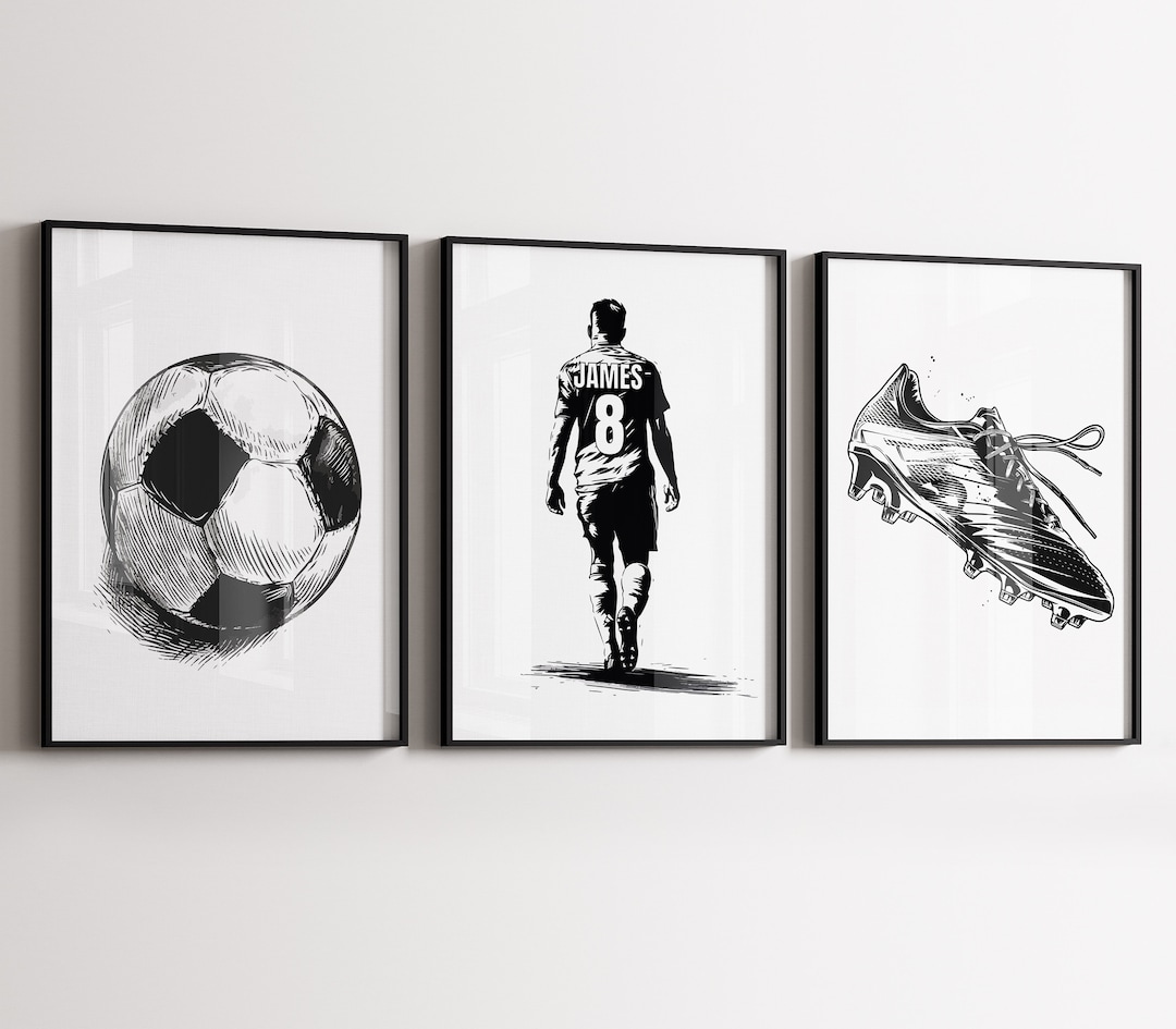 Printable Soccer Wall Art Prints, Custom Soccer Poster, Boys Bedroom ...