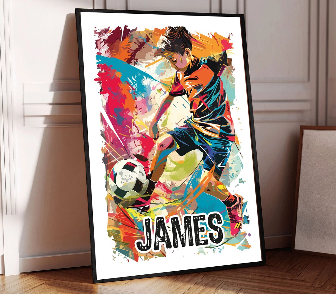 Personalised Football Abstract Art Prints Personalised Football Wall ...