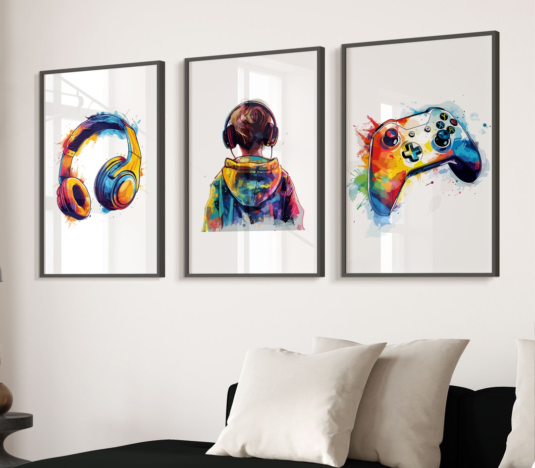 Set of 3 Gaming Prints, Gamer Decor, Gamer Wall Art, Teen Room Prints ...