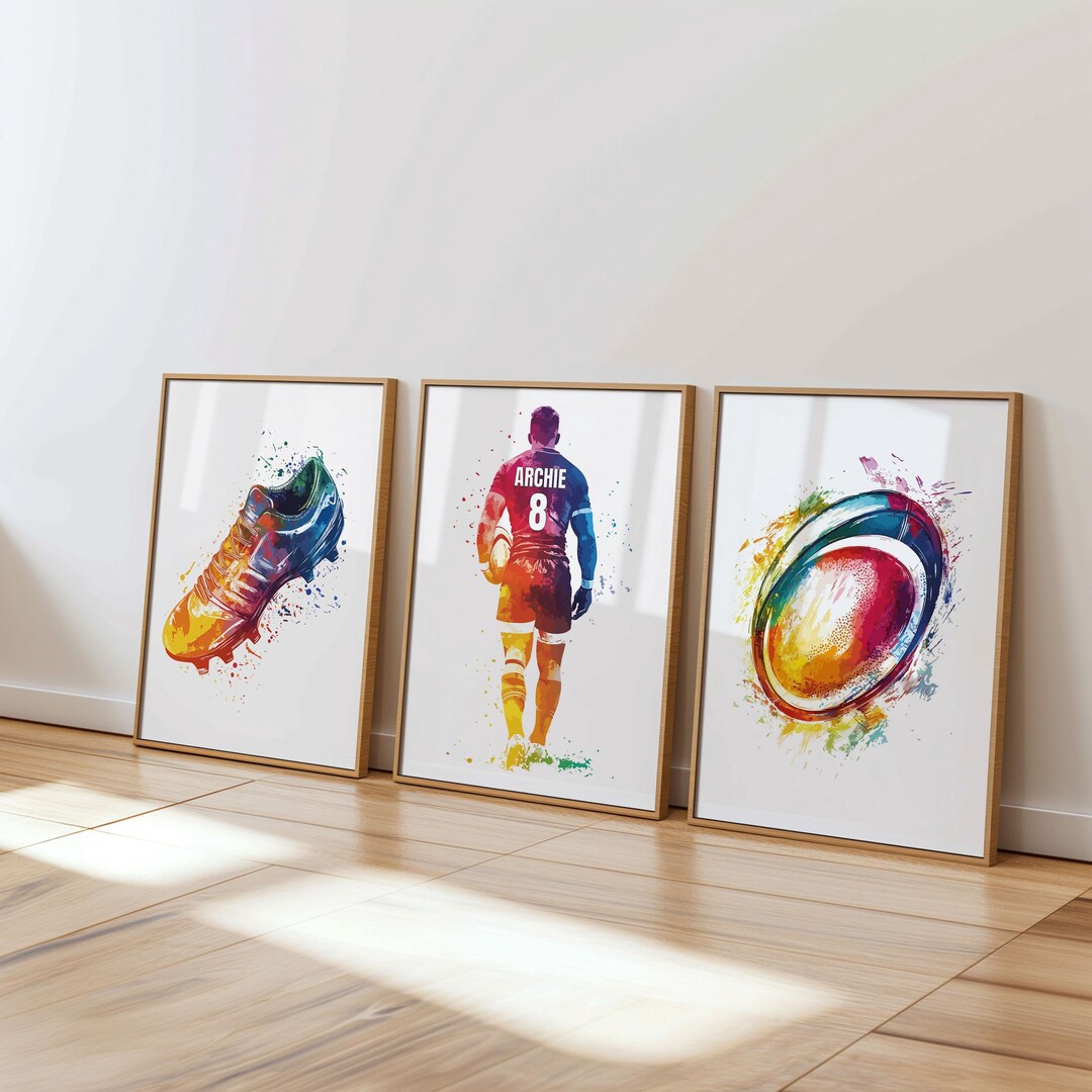 Personalised Rugby Player Gifts, Rugby Gifts for Boys, Wall Art for ...