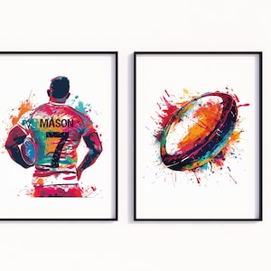 Rugby Prints, Rugby Wall Art Set of 3, Gift for Boys, Boys Bedroom ...