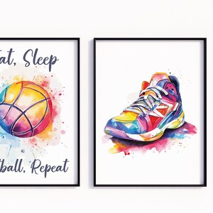 Set of 3 Netball Posters for Girls Bedroom Netball Wall Art Prints Teen ...
