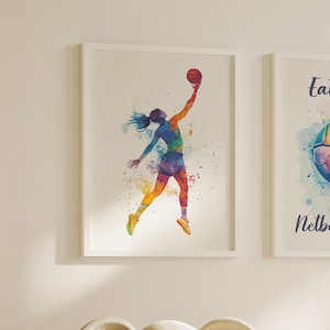 Set of 3 Netball Posters for Girls Bedroom Netball Wall Art Prints Teen ...