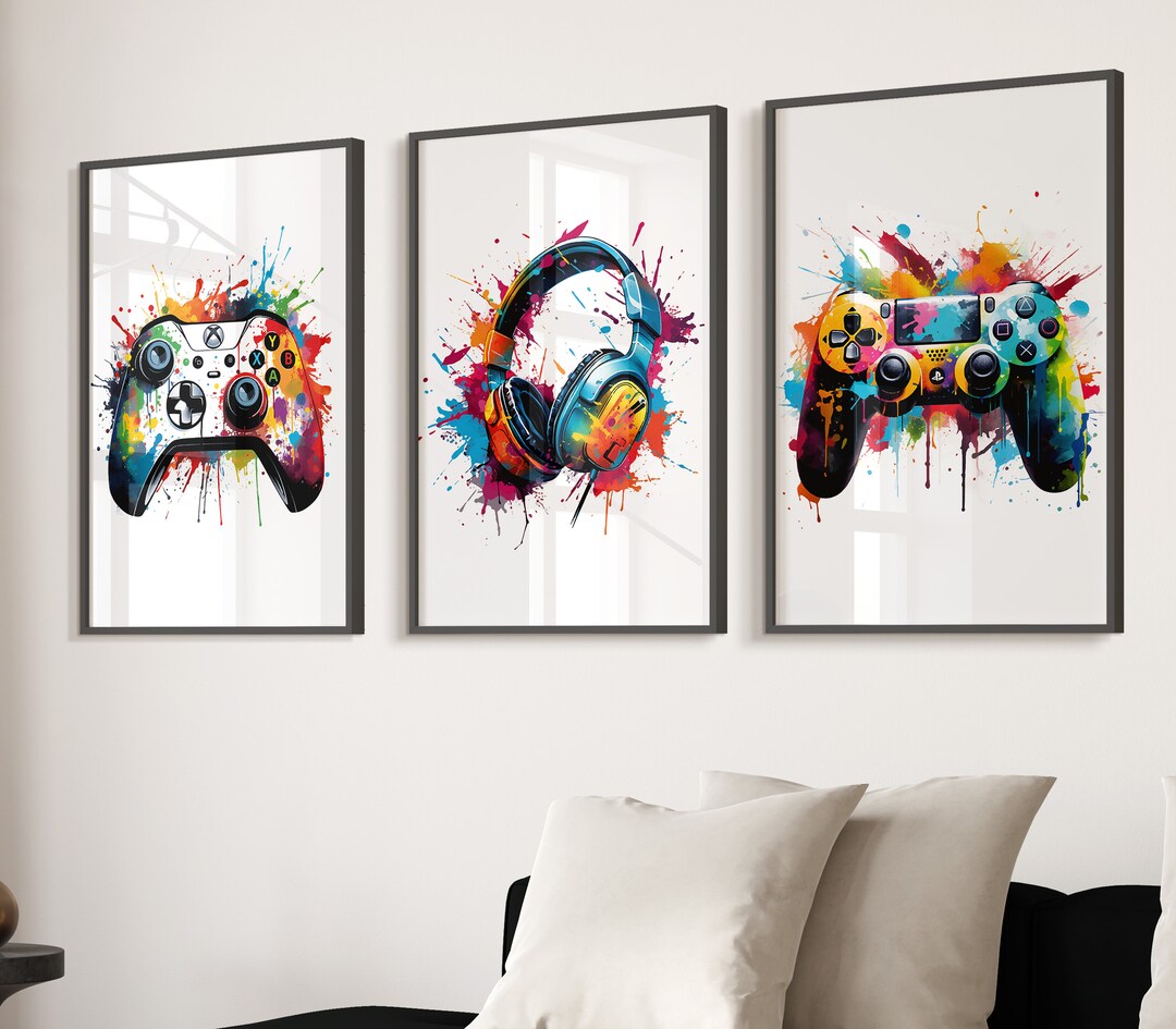 Set of 3 Gaming Prints Gaming Decor Gamer Wall Art Teen Room Prints ...