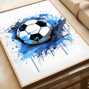 Personalised Football Wall Art Prints Personalised Football Prints Boys Bedroom Decor, Kid ...