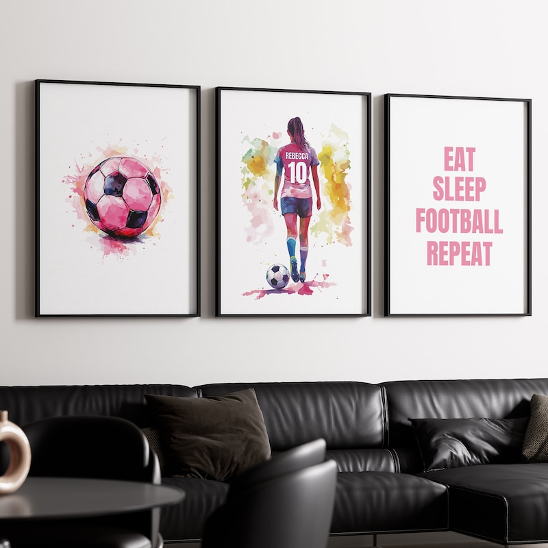 A4 Girls Football Prints - Etsy UK