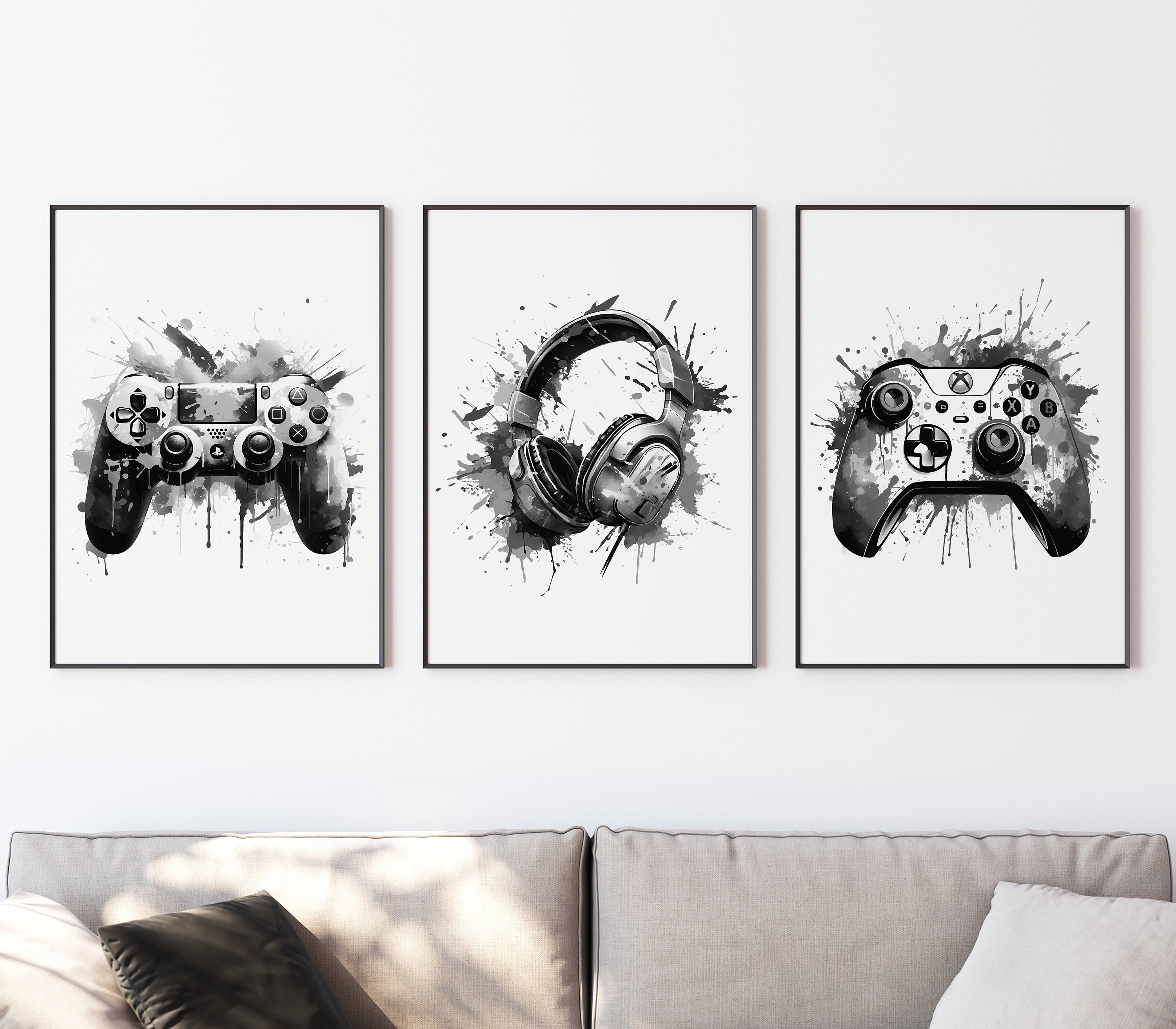 Set of 3 Gaming Prints Gaming Decor Gamer Wall Art Teen Room Prints ...