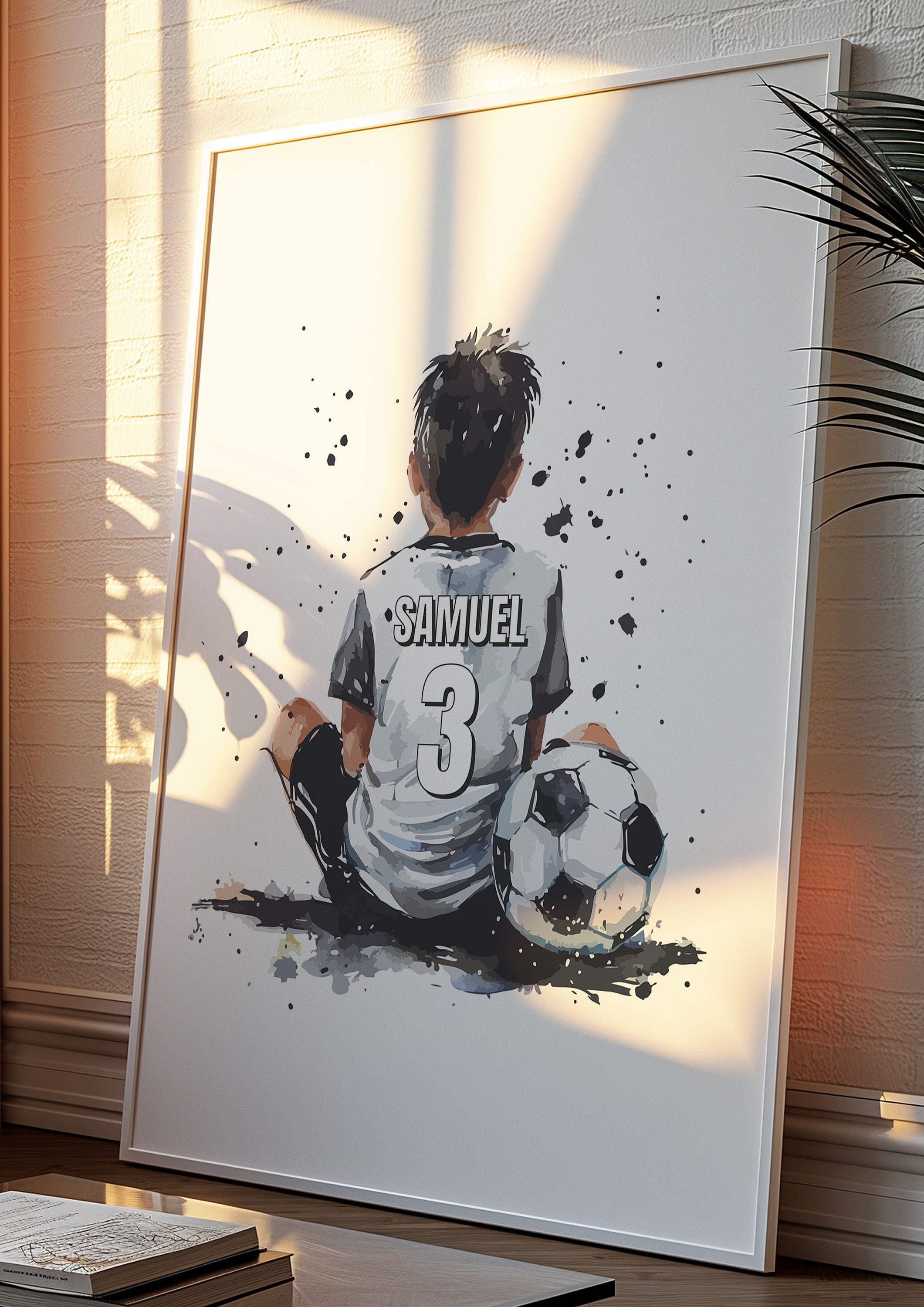 Football Wall Art Print, Personalised Football Prints Boys Bedroom Decor, Kid Bedroom Football ...