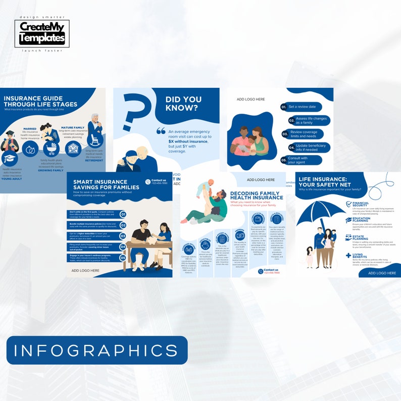 All-in-one Financial Advisor Social Media Templates - Light Blue - Etsy