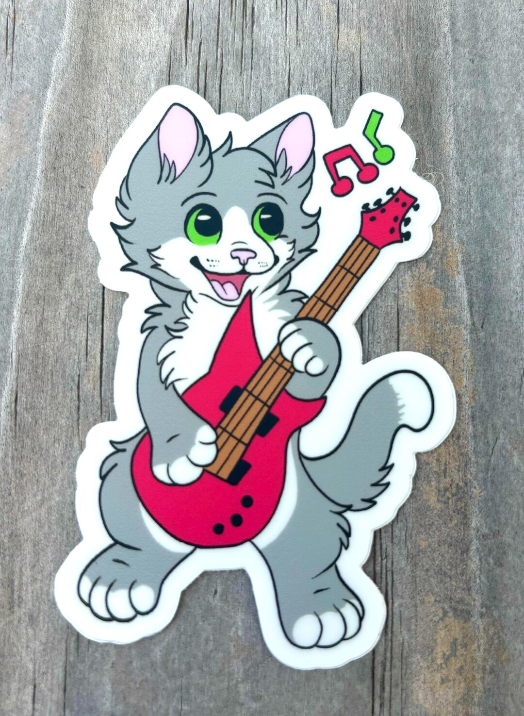 Guitar Cat Sticker/vinyl Stickers/laptop Stickers - Etsy