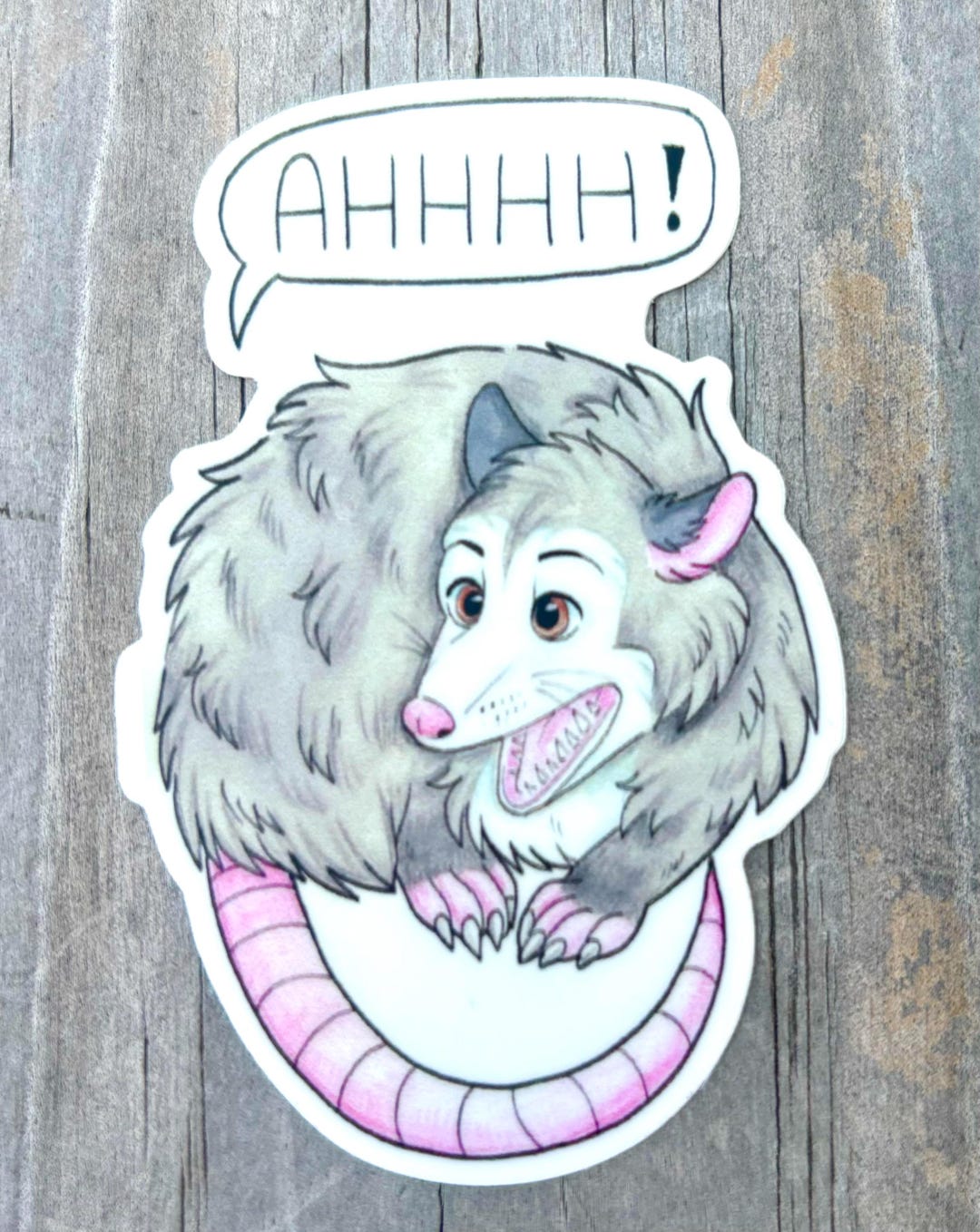 Screaming Possum Sticker/vinyl Stickers/laptop Stickers - Etsy