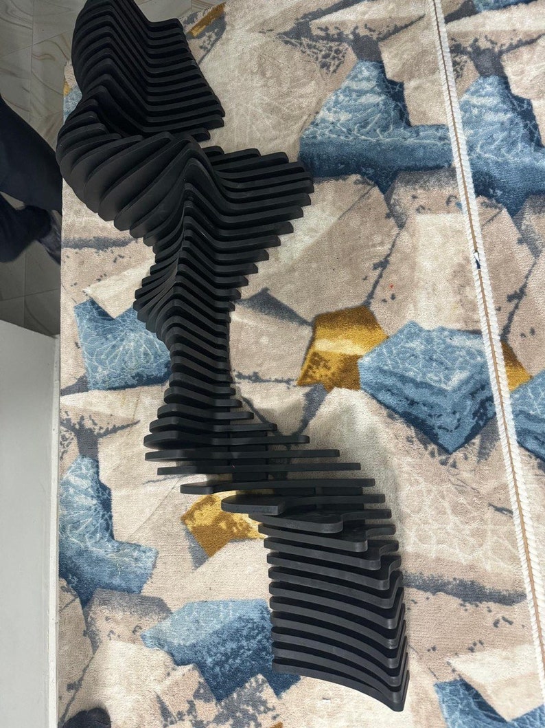 Parametric Wavy Wooden Wall Mounted Shelf Parametric Wooden Wavy Wall ...