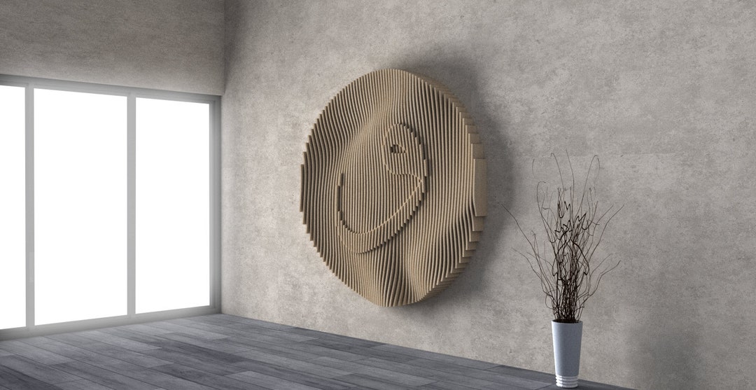Parametric Wood Round Islamic Wall Art - Parametric Circle Wall Muslim ...