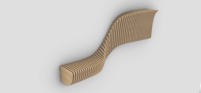 Parametric Wooden Wall Shelves - Floating Shelf Parametric Wall Piece - Parametric Wavy Wooden ...