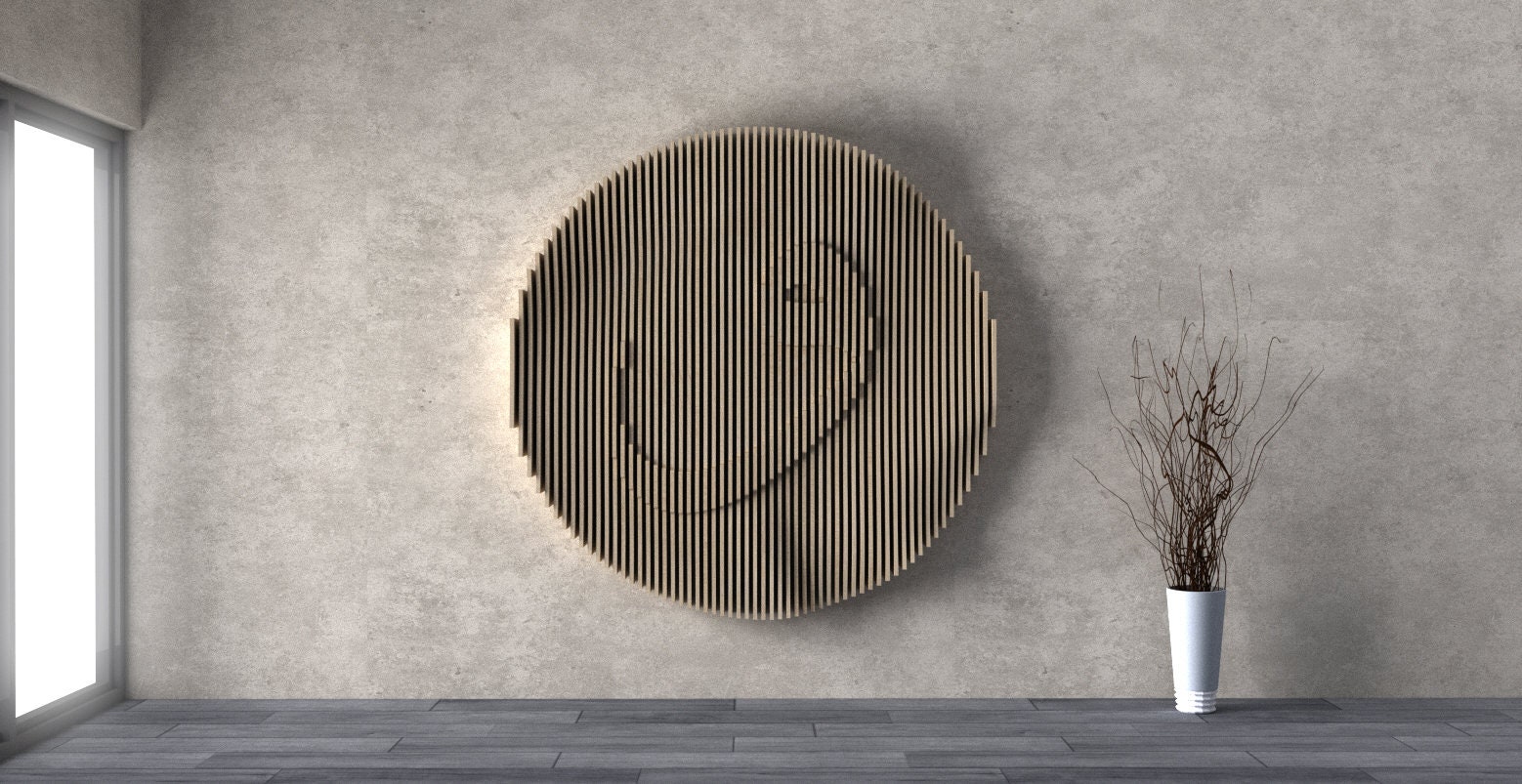 Parametric Wood Round Islamic Wall Art - Parametric Circle Wall Muslim ...