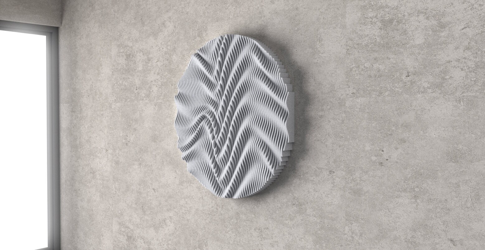 Parametric Wood Round Wall Art - Contemporary Parametric Circle Wall ...