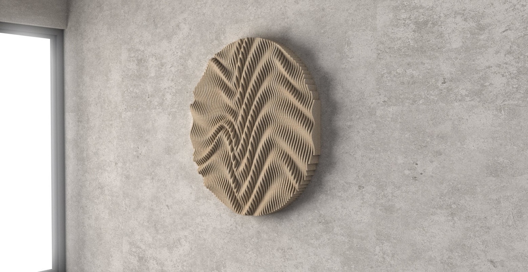 Parametric Wood Round Wall Art - Contemporary Parametric Circle Wall ...