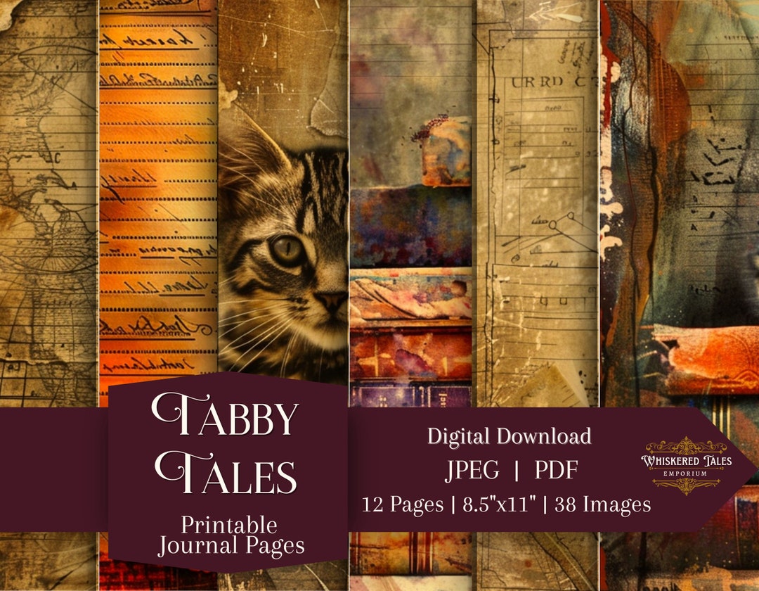 Tabby Tales Journal Printable Kit | Digital Download | Cat Lover's ...