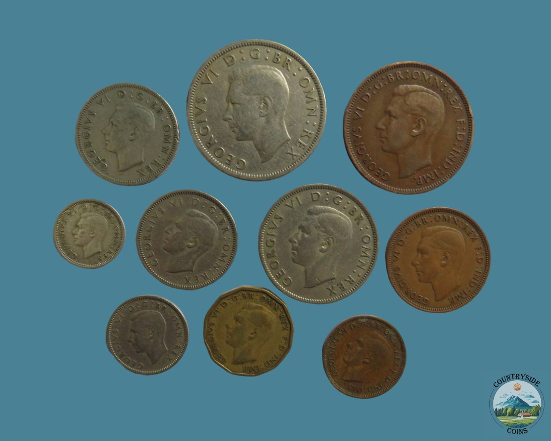 Coins of the 1940's, Collection of 10 Coins From the 1940 Decade, Coin ...