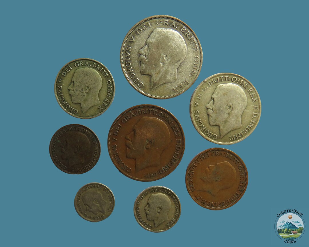 Coins of the 1920's, Collection of 8 Coins From the 1920 Decade, Coin ...