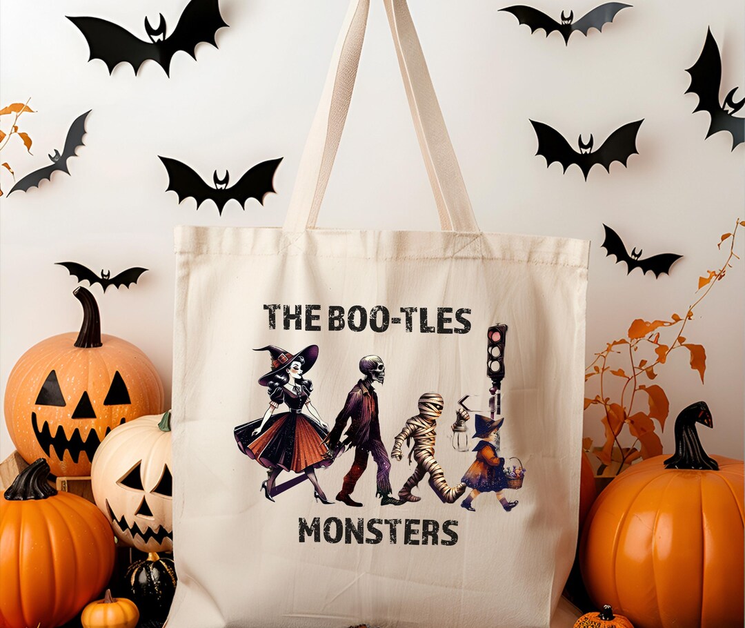 The Boo-tles Monsters, Tote Bag, Halloween Tote Bag, Halloween, Trick ...