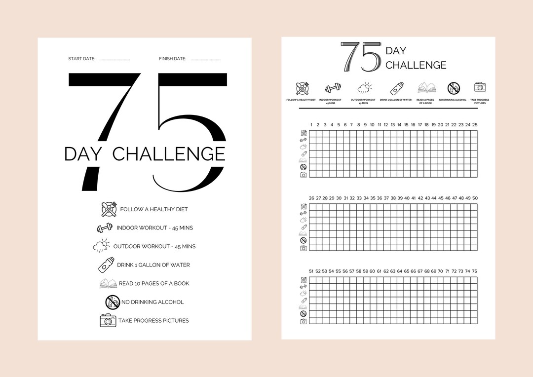 75-day Fitness Challenge | Health and Fitness Goals | Diet Tracker ...