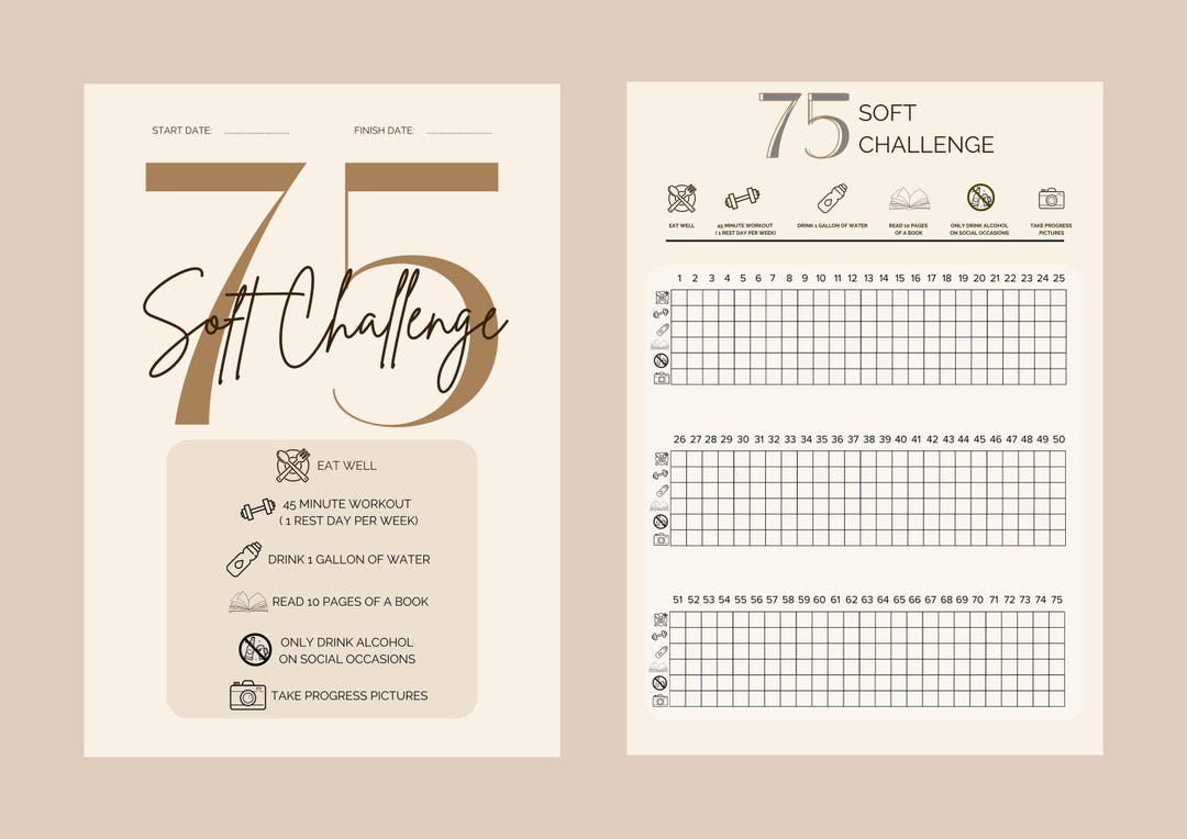 75 Soft Challenge | 75 Day Soft Challenge | Health and Fitness Goals ...