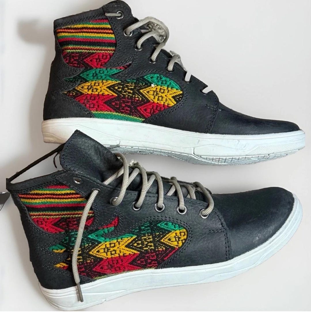 CUSTOM MADE One of A Kind Cusco, PERU Women’s Leather High Top Sneakers ...