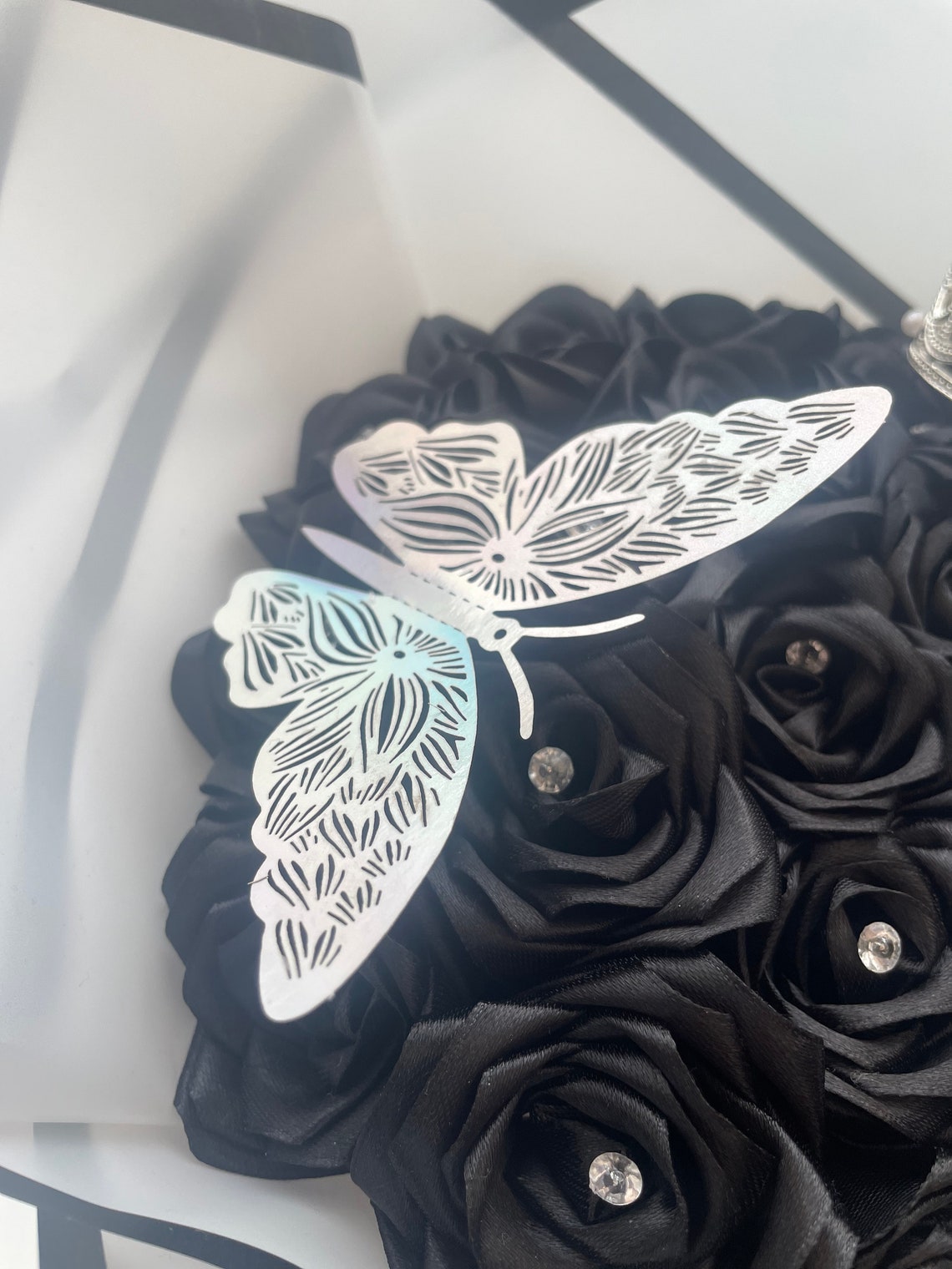 Black Satin Rose Bouquet - Etsy