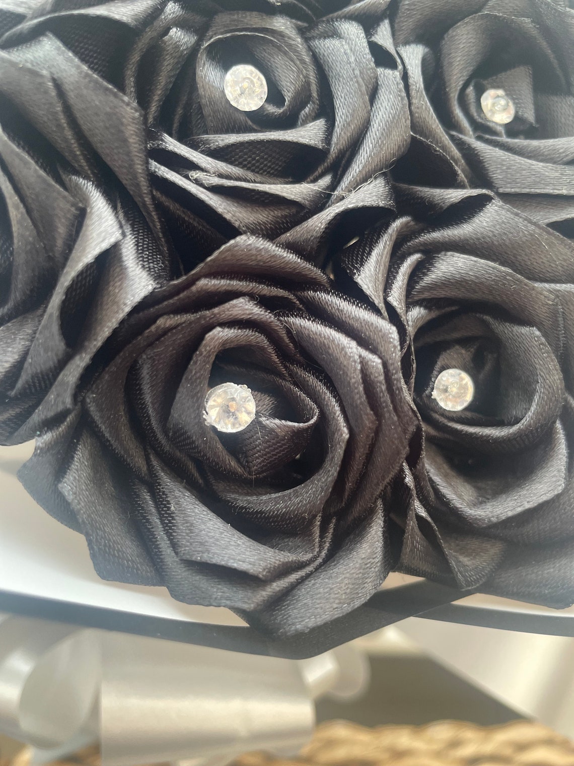 Black Satin Rose Bouquet - Etsy