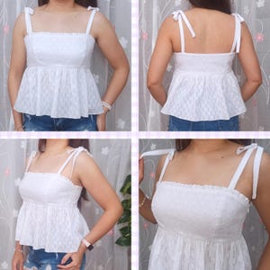 Peplum Top Sewing Pattern for Women. Tie-strap Top. Empire Waist Top ...