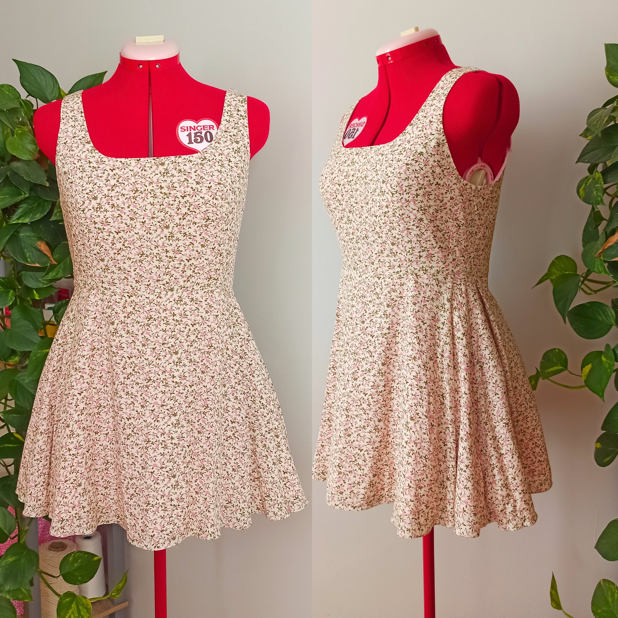 Princess Cut Dress Sewing Pattern, Square Neckline Dress. Circular ...