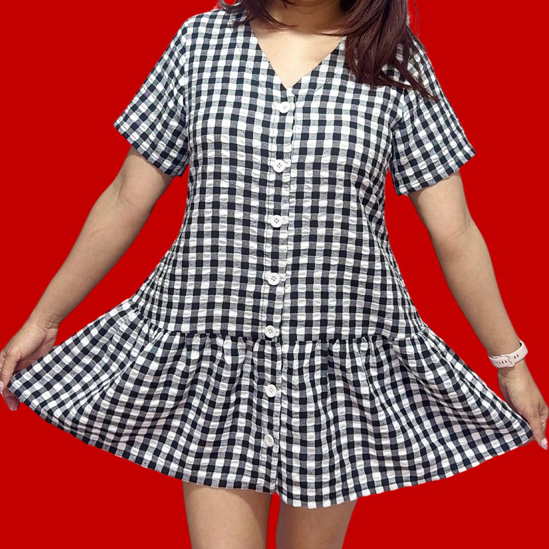 Buttoned Dress PDF Sewing Pattern, V-neck Dress, Basic Sleeve, Summer ...