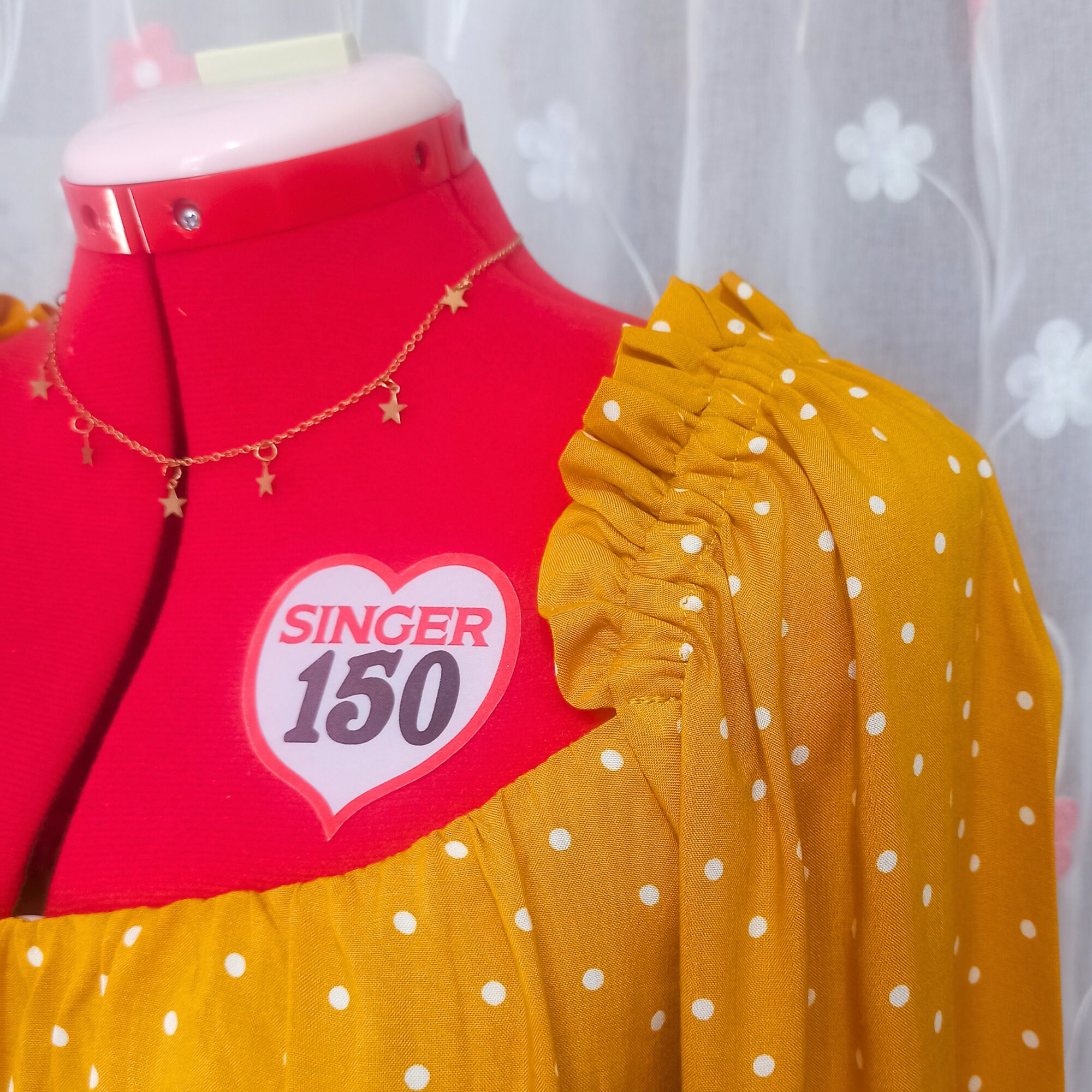 Women's Dress Sewing Pattern: Milkmaid Dress, Long Puff Sleeve, Shirred ...