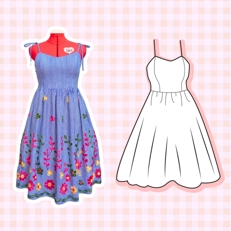 Sweetheart Midi Dress Sewing Pattern: Shirred Back, XS-XXL (digital PDF ...