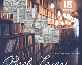20 Bookish Girl Coloring Pages, Coloring Pages, Printable, PDF Cozy ...